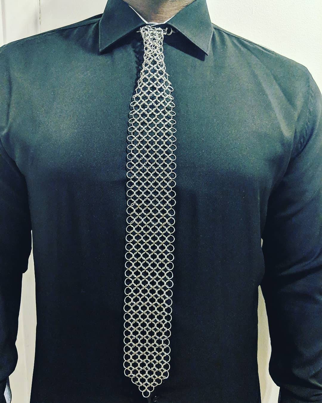 Stainless Steel Handmade Chainmail Tie - Etsy