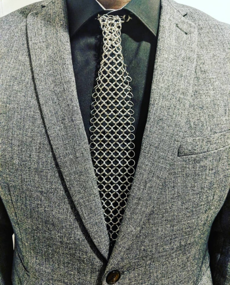 Stainless Steel Handmade Chainmail Tie - Etsy