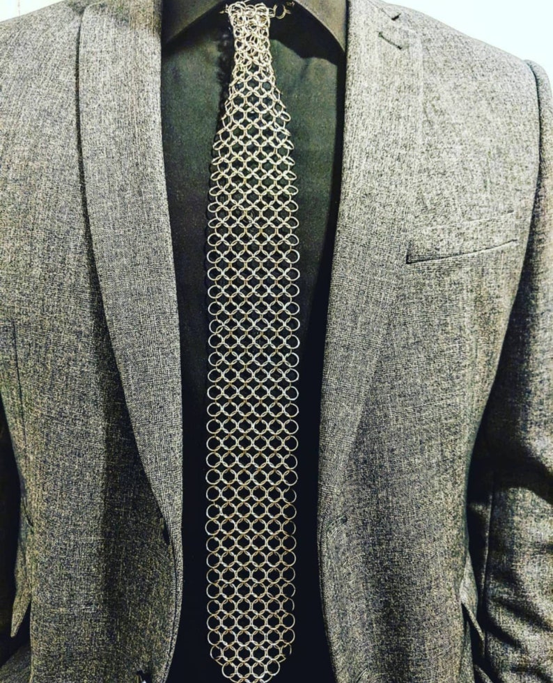 Stainless Steel Handmade Chainmail Tie - Etsy