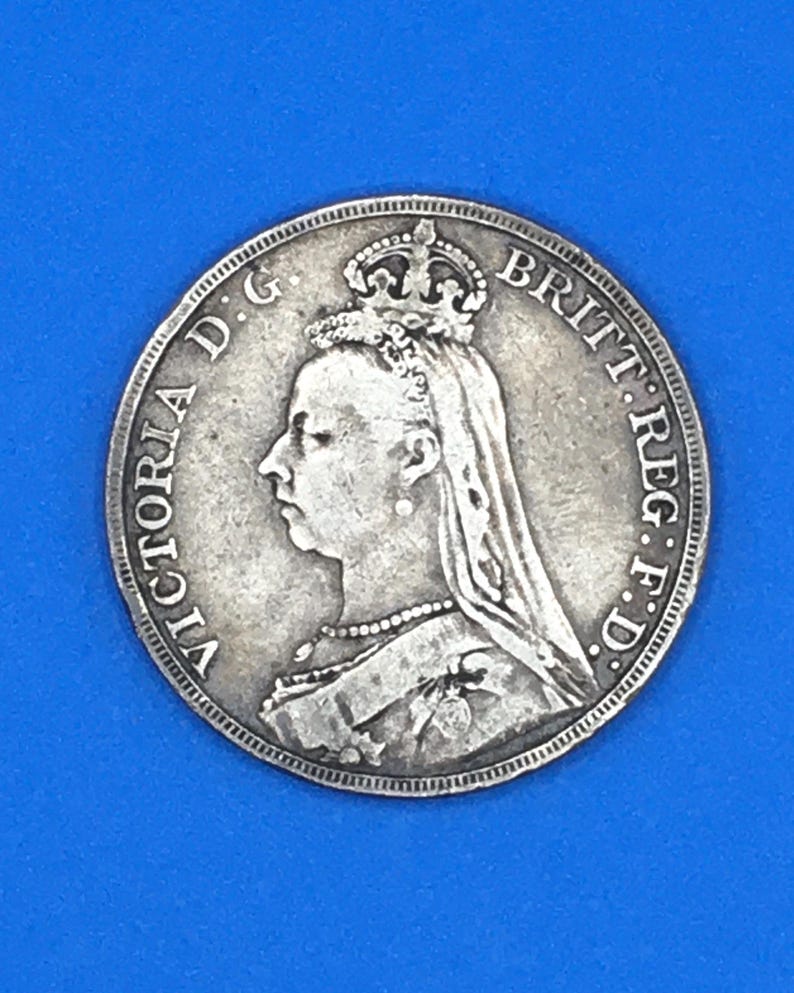 An 1889 Queen Victoria Silver Crown Coin - Etsy