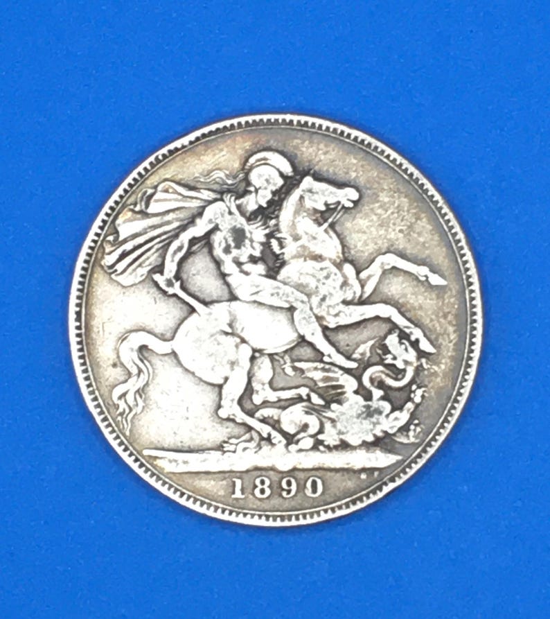 An 1890 Queen Victoria Silver Crown Coin - Etsy