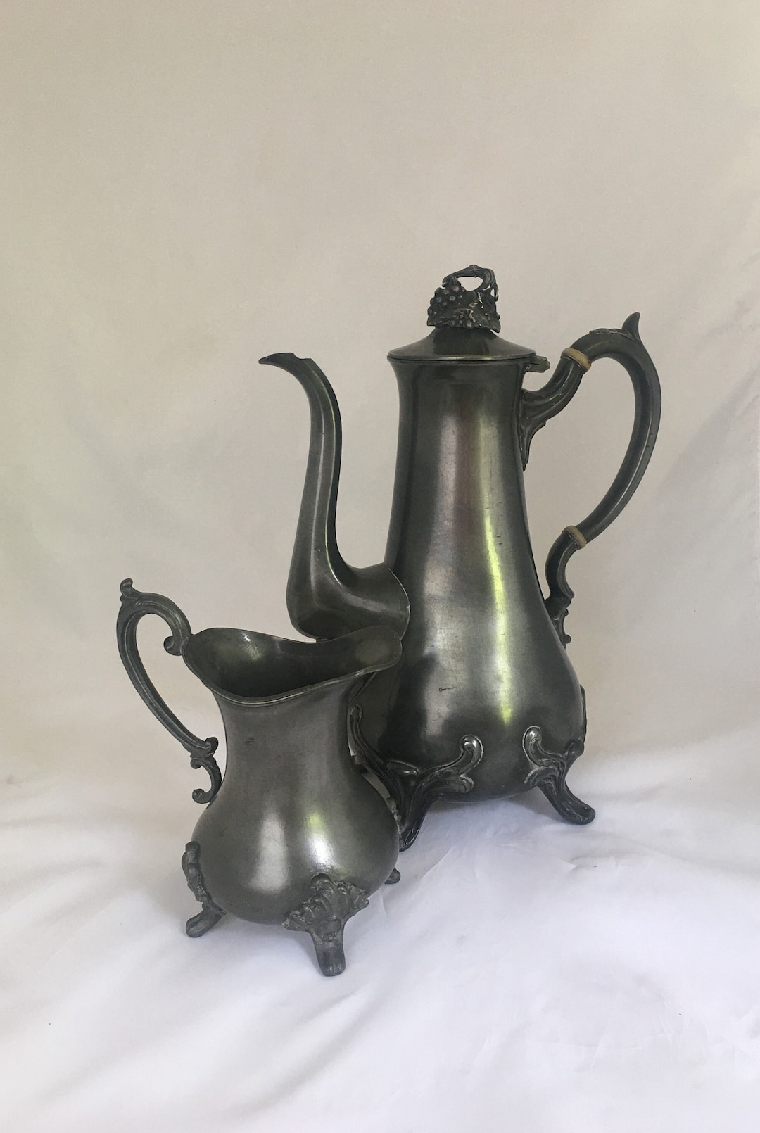 Victorian Antique Pewter Coffee Pot and Milk Jug - Etsy