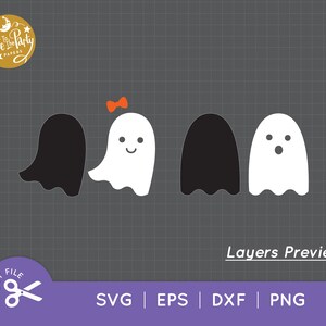 CUTE GHOSTS SVG, Boy, Girl, Ghost Cut File Bundle, Boy Ghost, Ghost ...