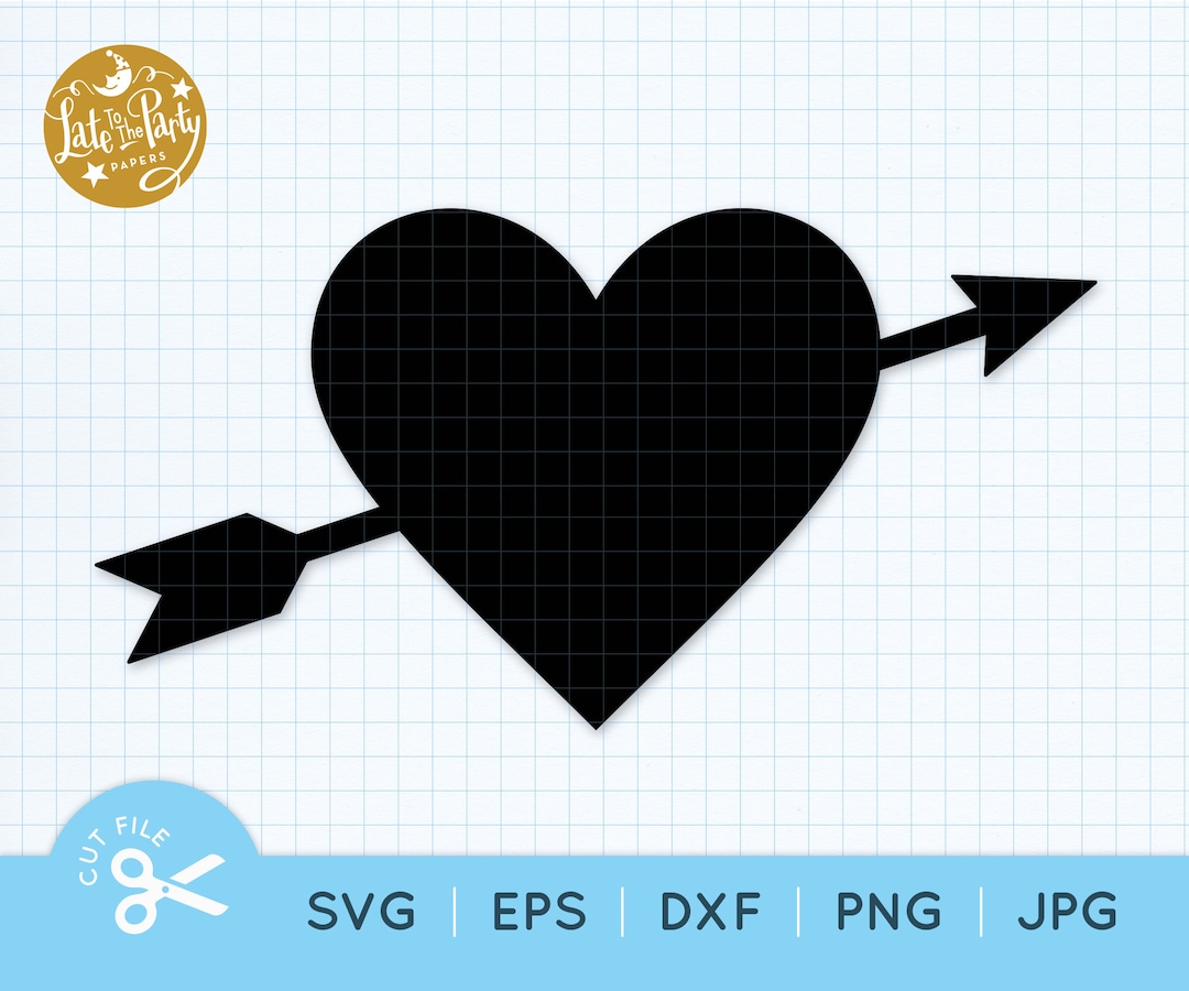 HEART and ARROW SVG, Heart Arrow Svg, Love Arrow Heart Silhouette ...