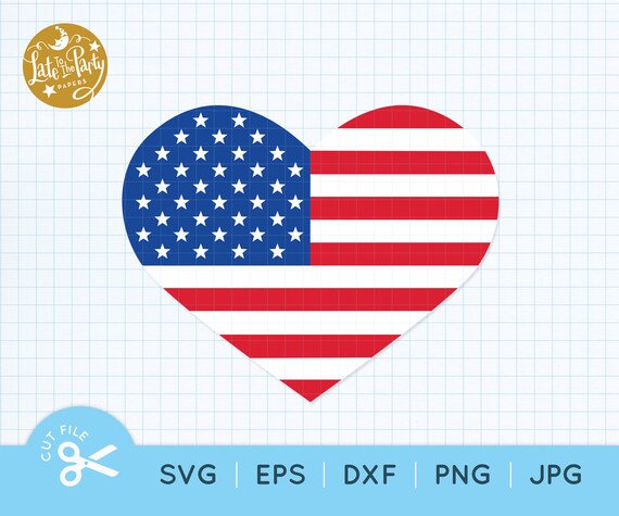 American FLAG HEART Svg Cut File USA Flag Heart Svg American - Etsy