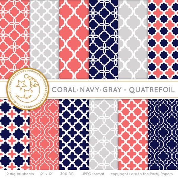Navy Quatrefoil - Etsy