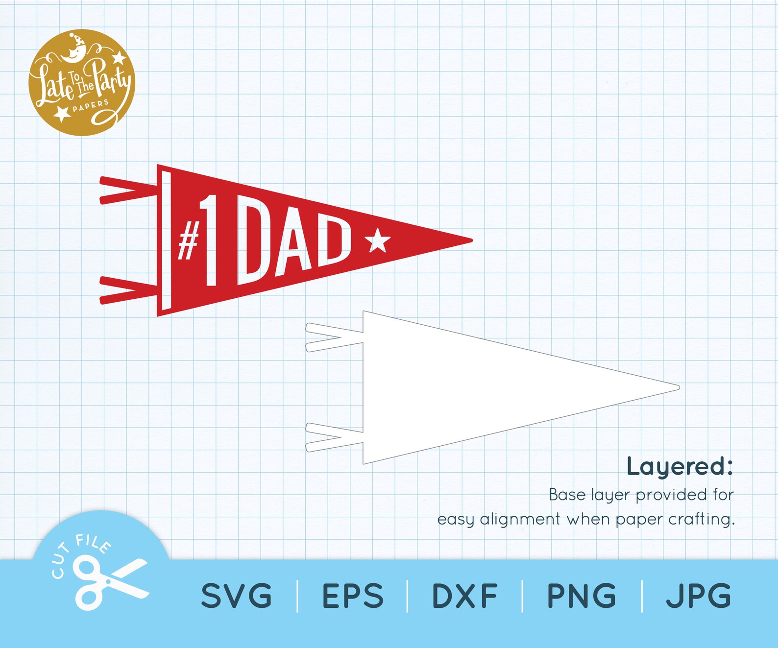 Number One DAD SVG Pennant Cut File Dad BANNER Svg 1 Dad - Etsy