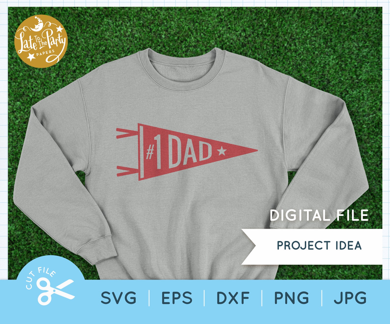 Number One DAD SVG Pennant Cut File, Dad BANNER Svg, #1 Dad Svg, Father ...