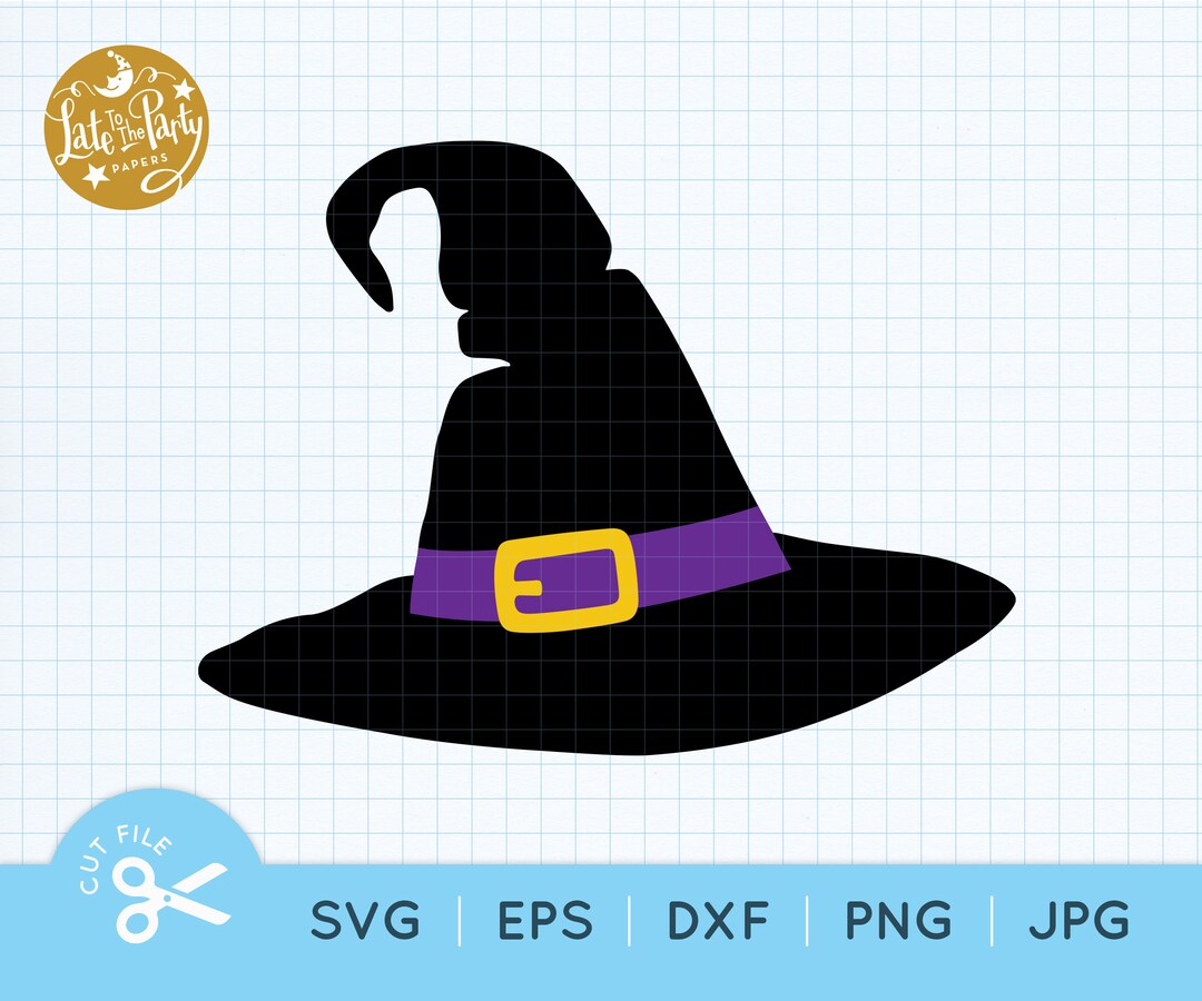 WITCH HAT SVG Cut File, Witch Hat Svg, Hand Drawn Halloween Witch Hat ...