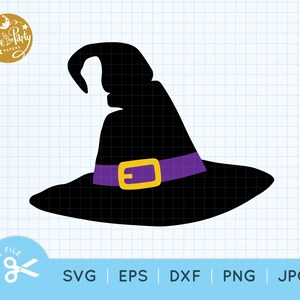 WITCH HAT SVG Cut File, Witch Hat Svg, Hand Drawn Halloween Witch Hat ...