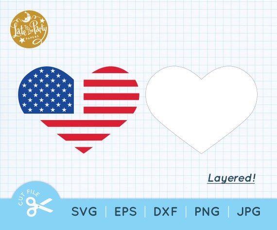 Download USA Flag Heart Svg Cutting File American Flag Heart Clipart ...