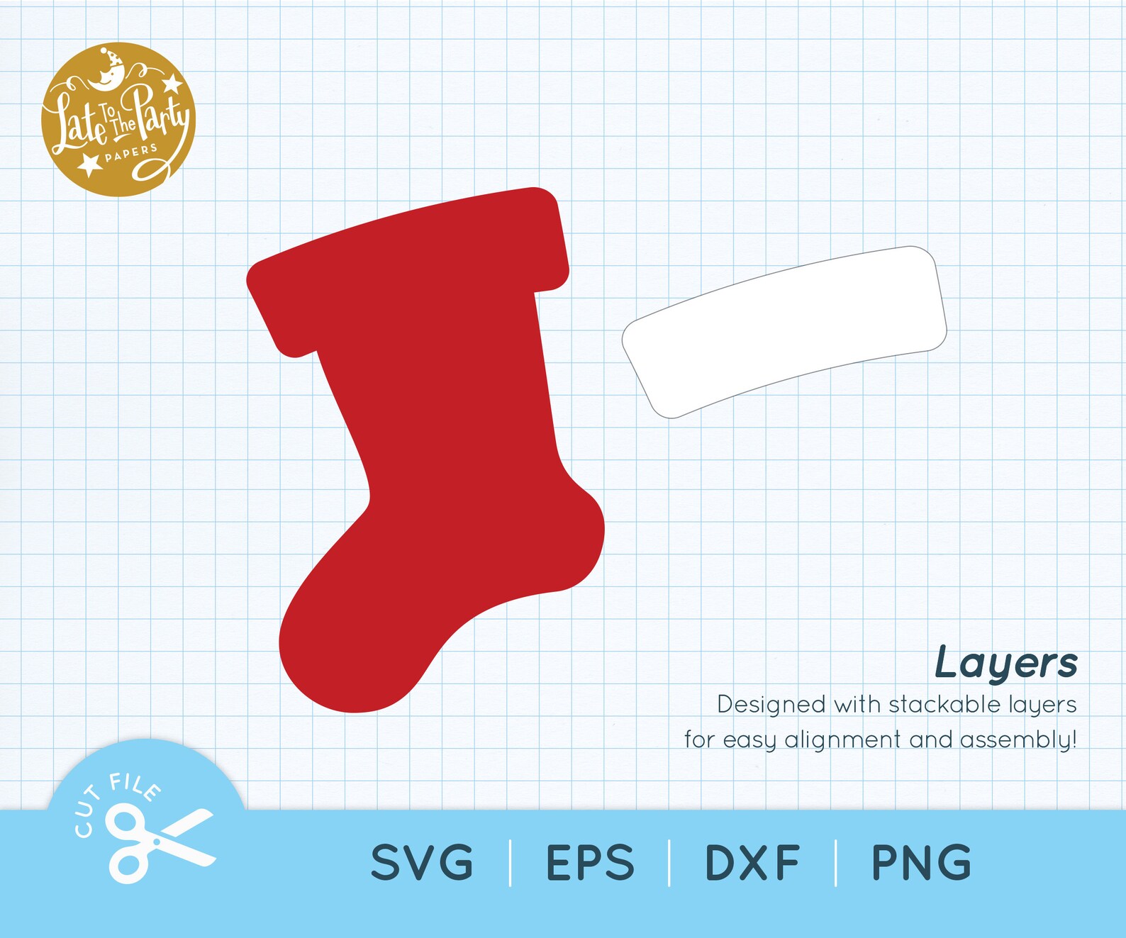 CHRISTMAS STOCKING SVG, Red Christmas Stocking Silhouette, Stocking ...