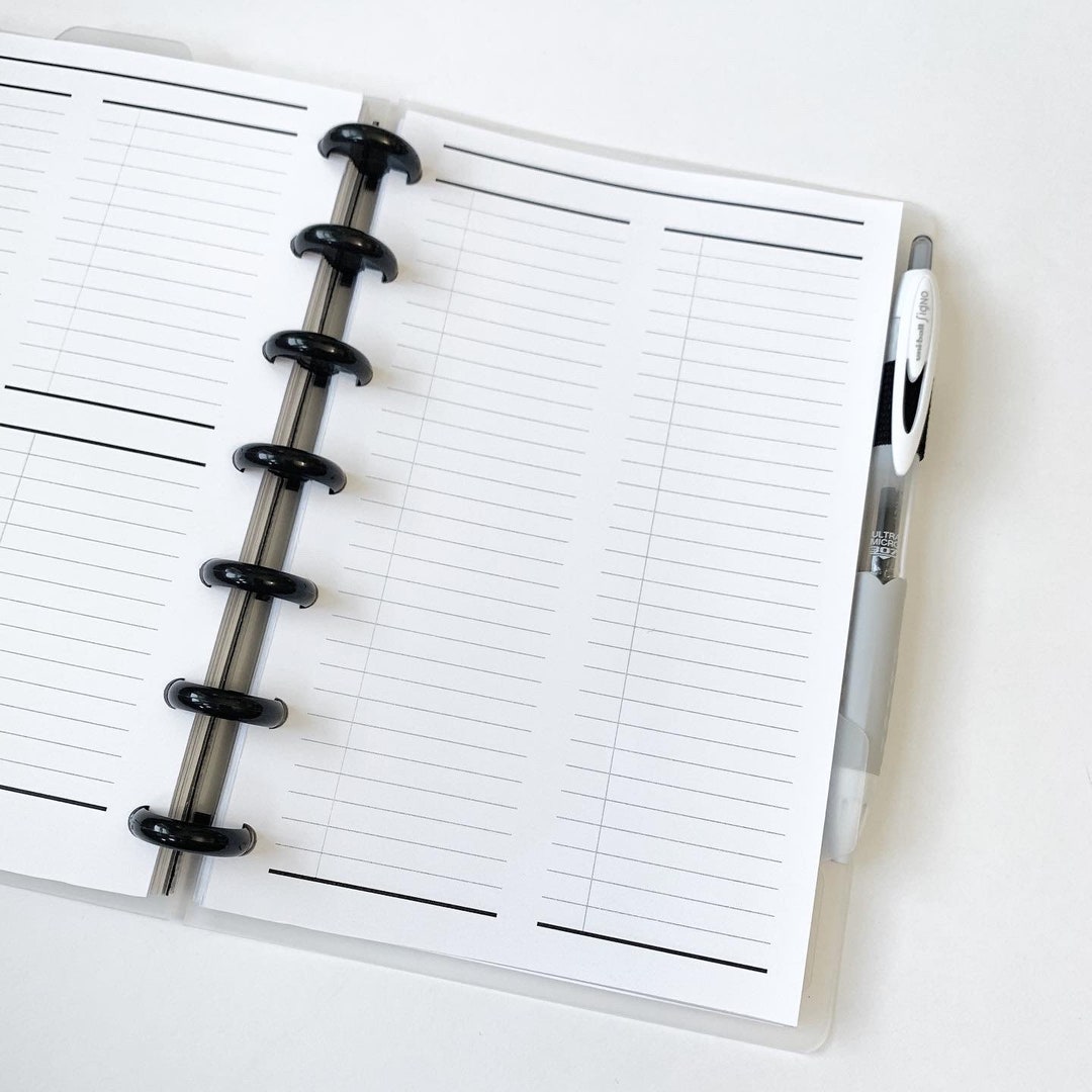 Mini HP Sectioned Notes Printed Planner Inserts Disc Bound Agenda ...