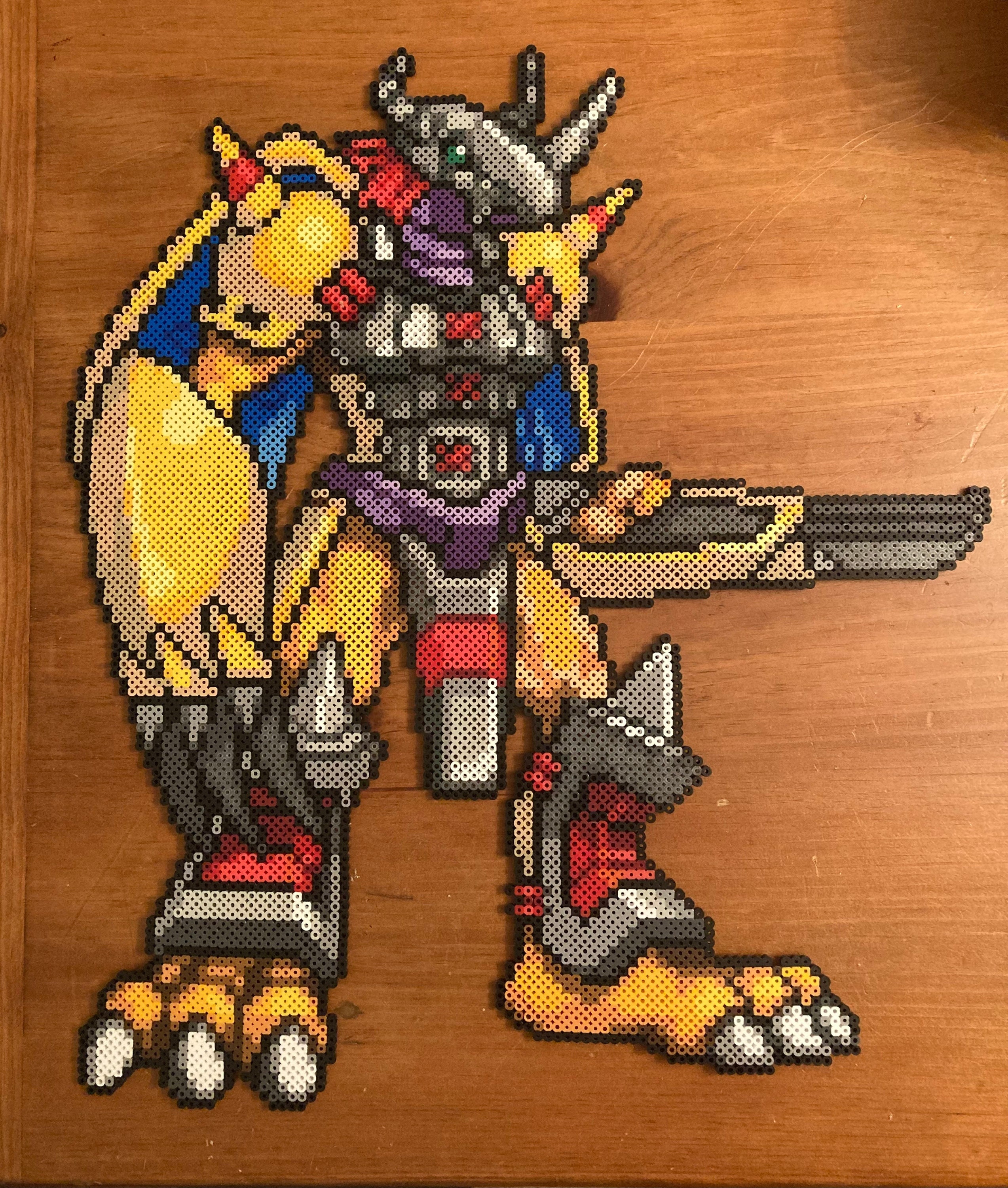 GIANT Wargreymon Digimon Perler - Etsy