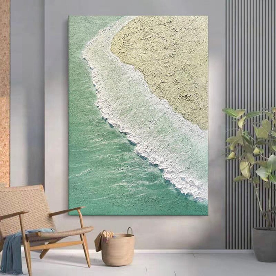 3D Original Sea Wave Beach Texture Painting on Canvas,beach Texture ...