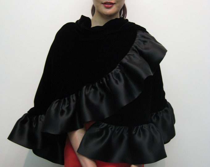 Velvet Cape Velvet Wrap Velvet Shawl Silk Velvet Cape - Etsy