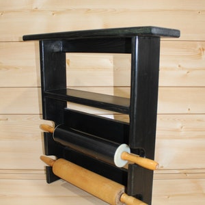 Black Rolling Pin Rack With Double Shelves - Multiple Rolling Pin Rack ...