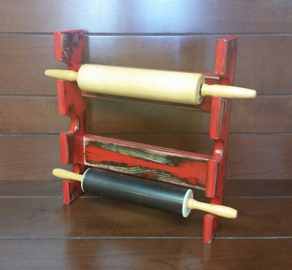 Red Rolling Pin Rack with Three Slots Multiple Rolling Pin | Etsy