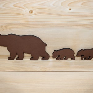 Brown Bear Family - Brown Bear Family of 3 - Wood Bears - Bear Wall Art ...