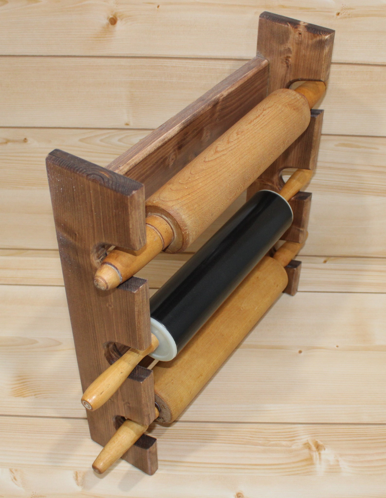 Rolling Pin Rack With Three Slots Multiple Rolling Pin Rack - Etsy