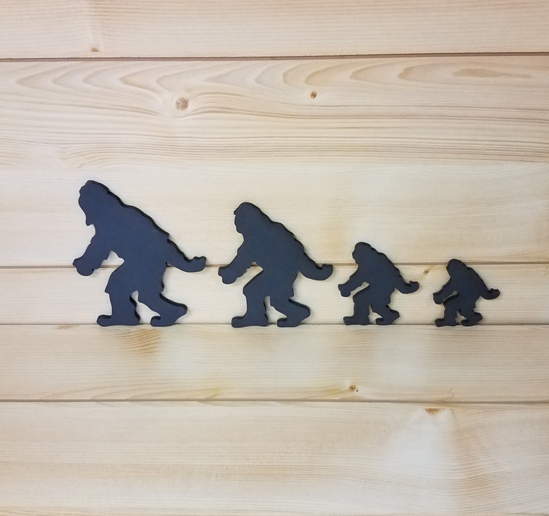 Bigfoot Family of 4 Sasquatch Family of 4 Bigfoot Wall Art | Etsy