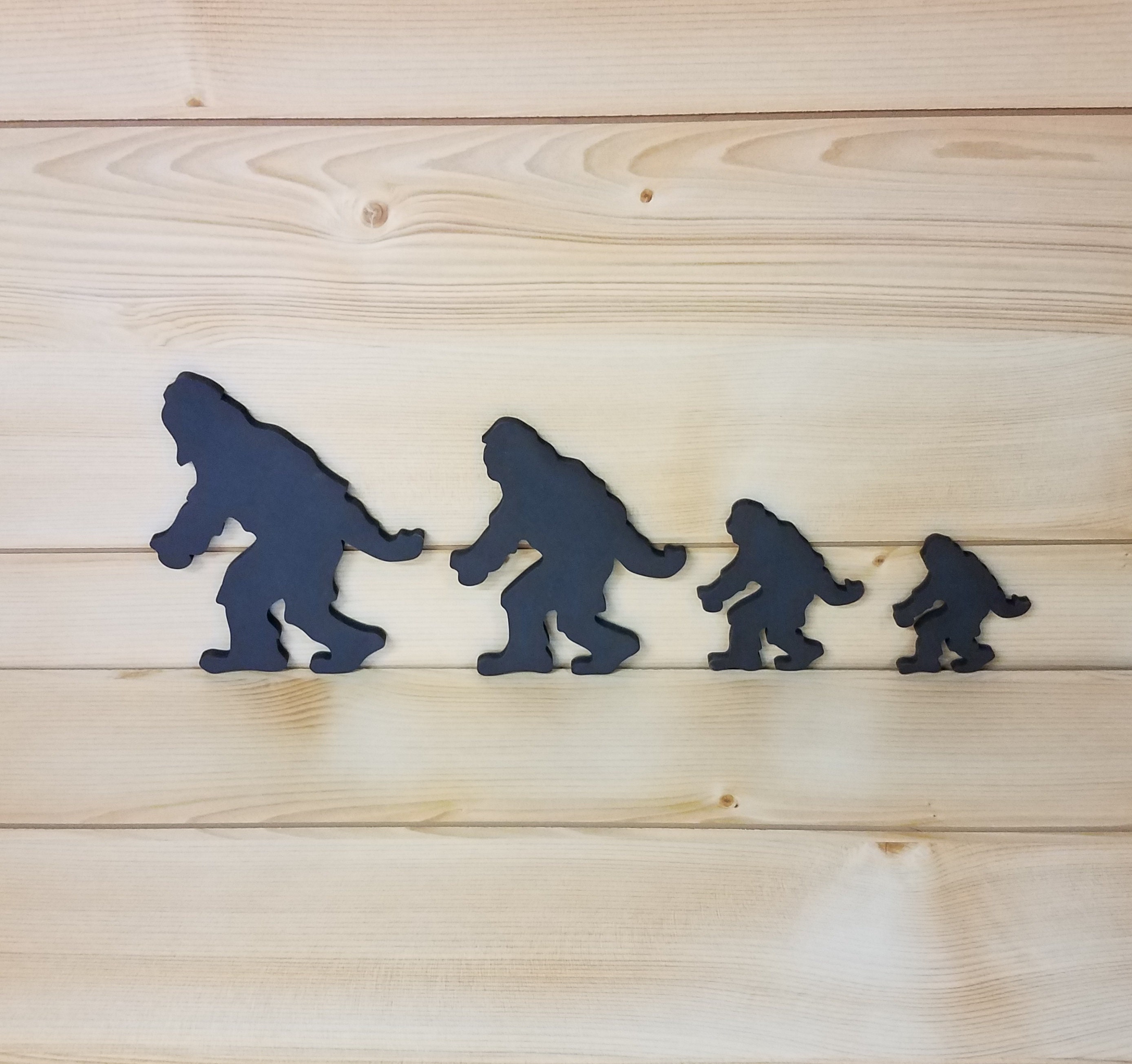 Bigfoot Family of 4 Sasquatch Family of 4 Bigfoot Wall Art | Etsy
