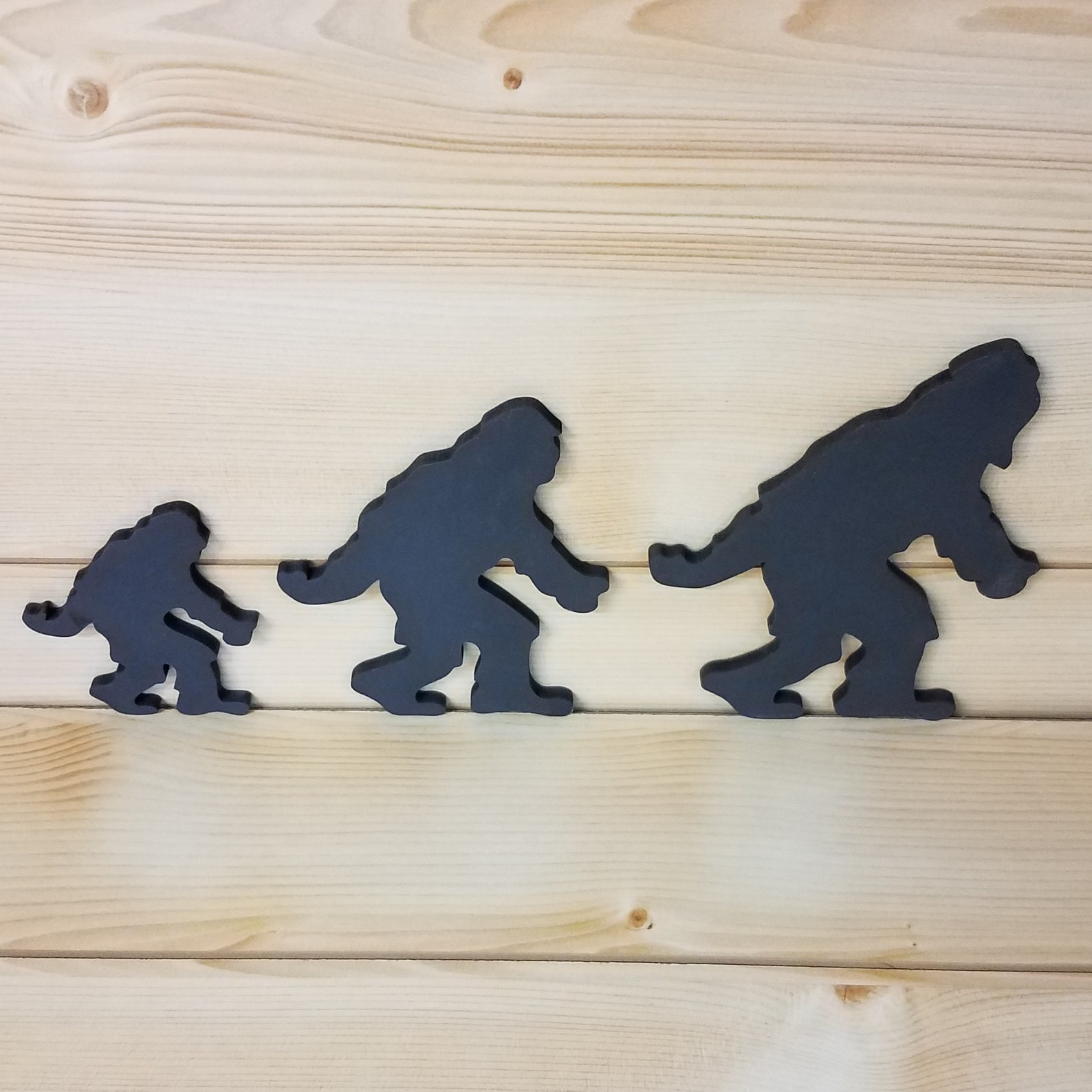 Bigfoot Family of 3 Sasquatch Family of 3 Bigfoot Wall Art - Etsy