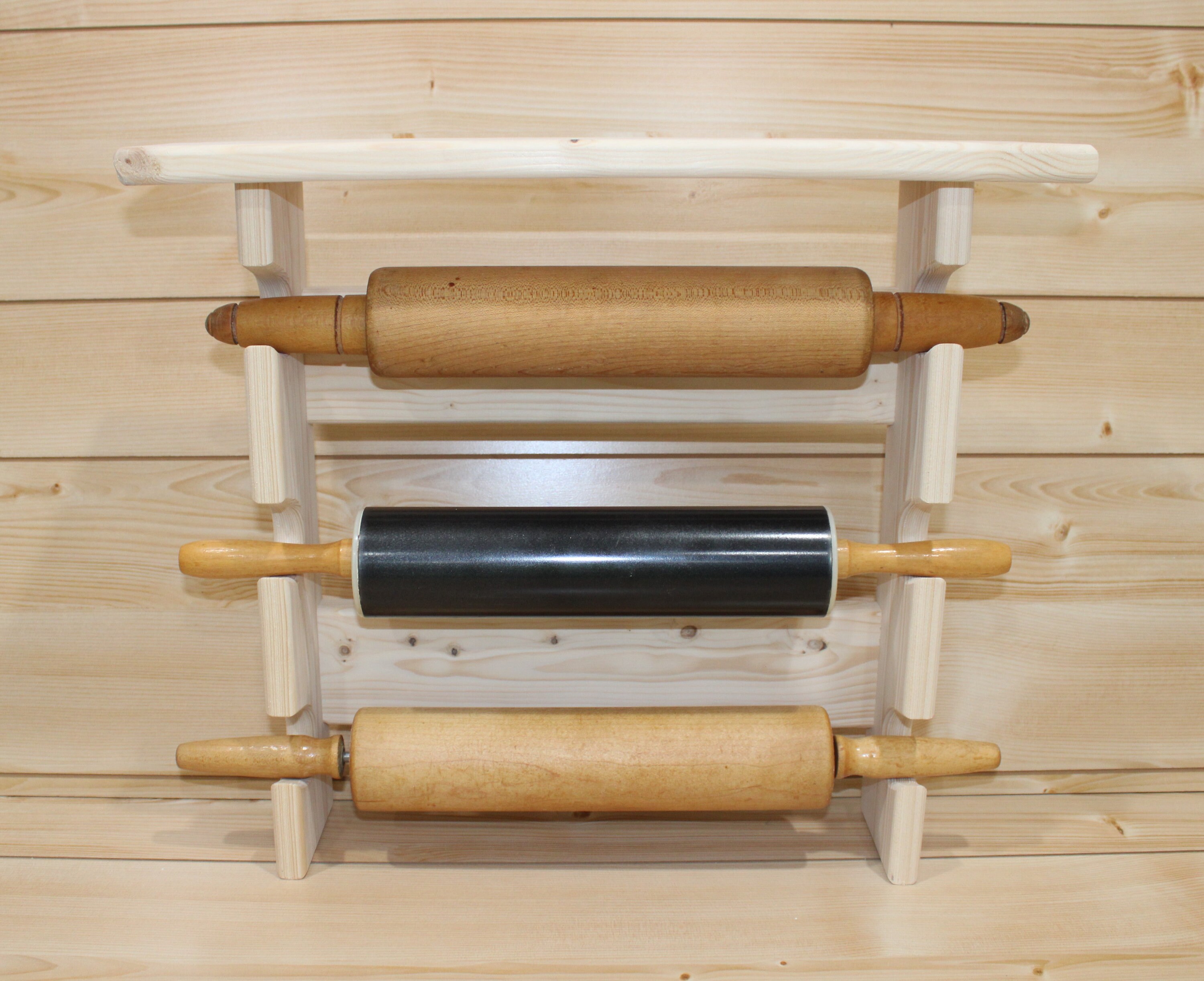 Rolling Pin Rack With Three Slots – Rolling Pin Rack With Shelf ...
