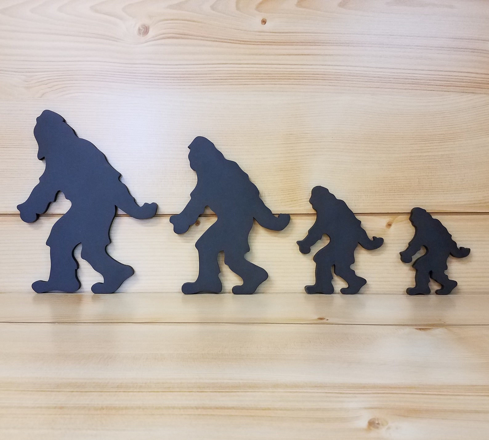 Bigfoot Family of 4 Sasquatch Family of 4 Bigfoot Wall Art - Etsy