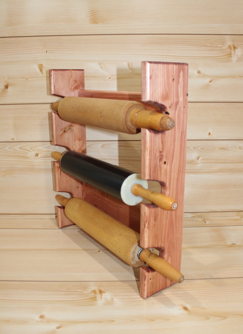 Rolling Pin Rack With Three Slots Multiple Rolling Pin Rack - Etsy