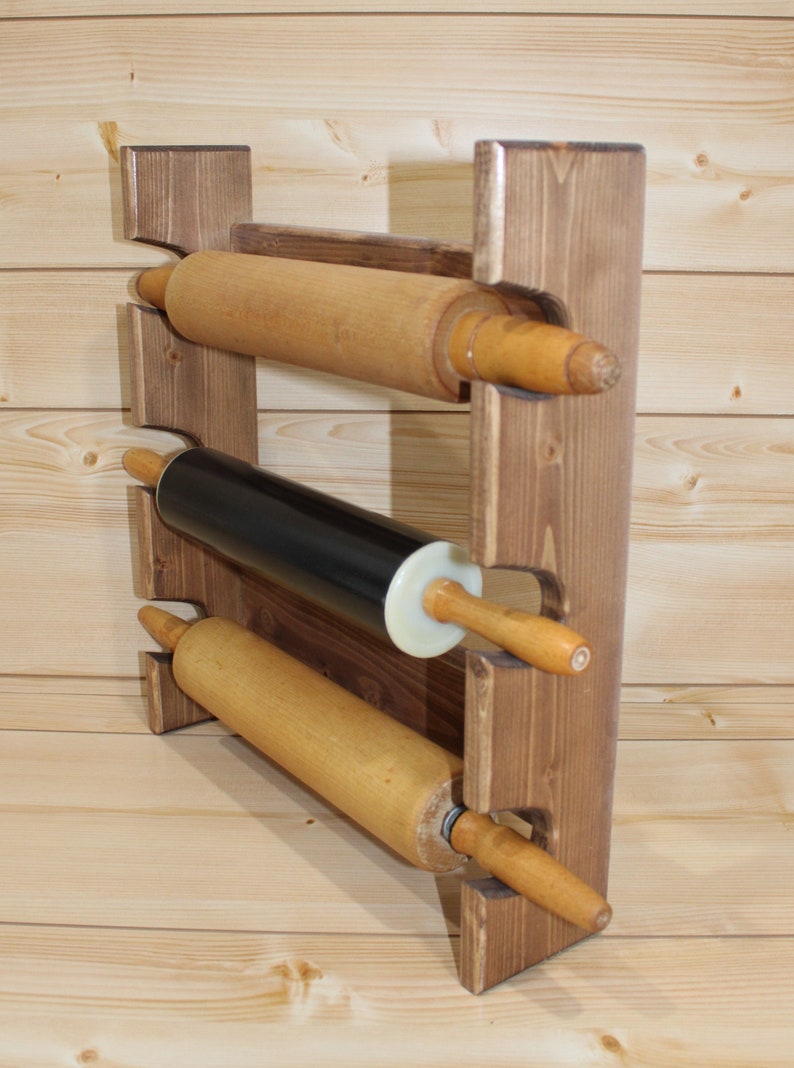 Rolling Pin Rack With Three Slots Multiple Rolling Pin Rack - Etsy