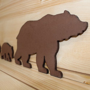 Brown Bear Family - Brown Bear Family of 3 - Wood Bears - Bear Wall Art ...