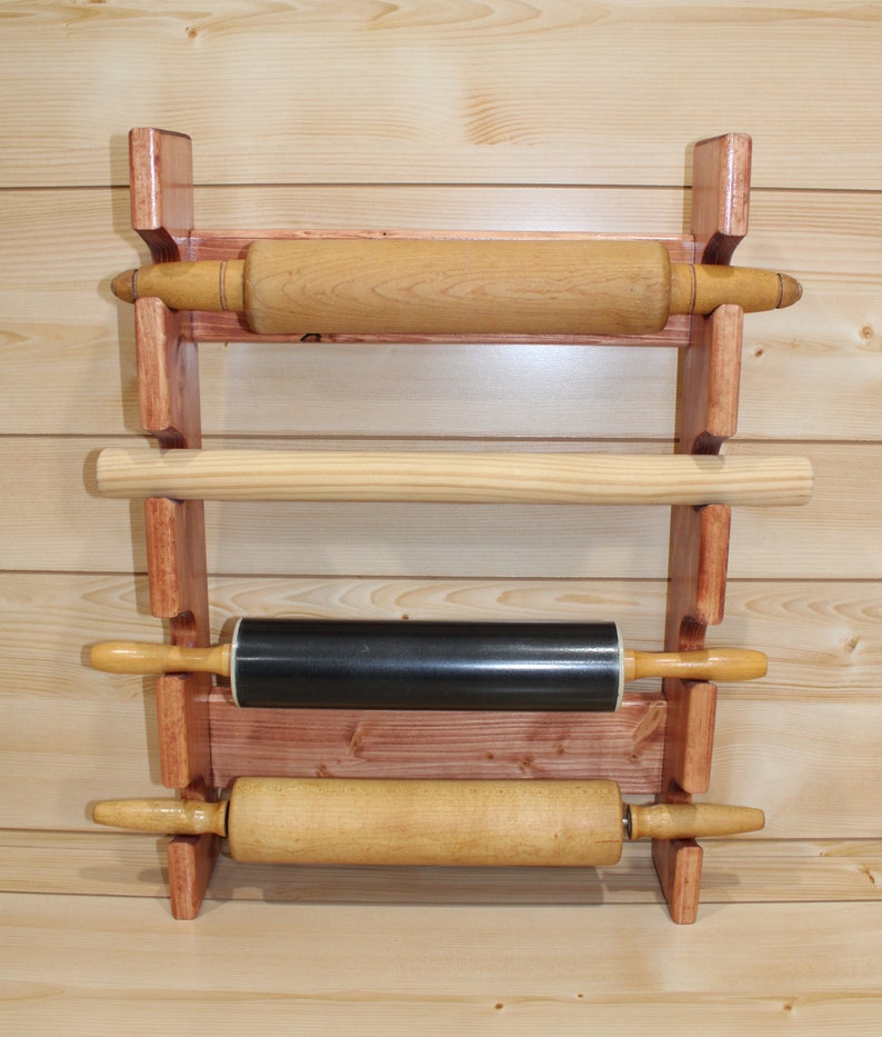 Rolling Pin Rack With Four Slots Multiple Rolling Pin Rack - Etsy