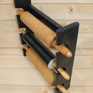 Rolling Pin Rack With Three Slots - Black Rolling Pin Rack - Multiple ...