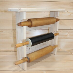Rolling Pin Rack With Three Slots – Rolling Pin Rack With Shelf ...
