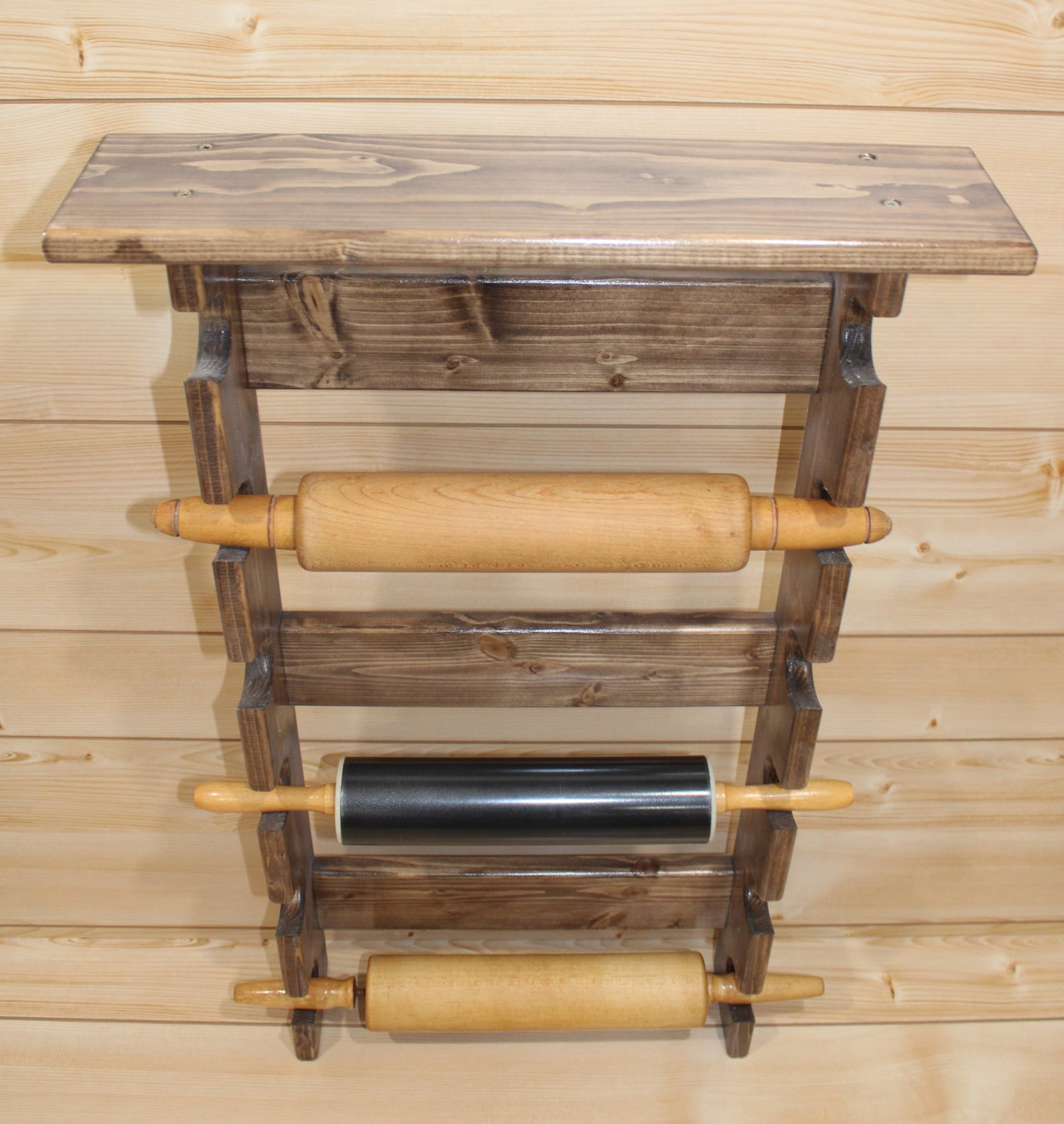 Rolling Pin Rack With Shelf Provincial Rolling Pin Rack With - Etsy