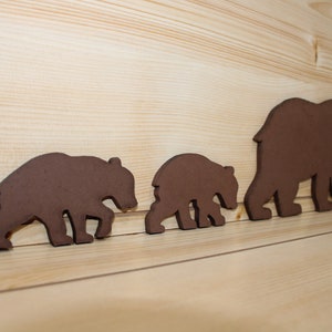 Brown Bear Family - Brown Bear Family of 3 - Wood Bears - Bear Wall Art ...
