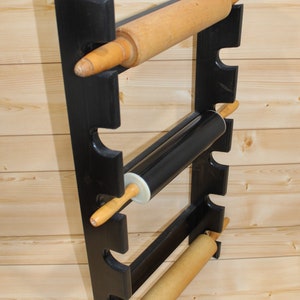 Estante de rodillo con seis ranuras Estante de rodillo negro Estante de ...