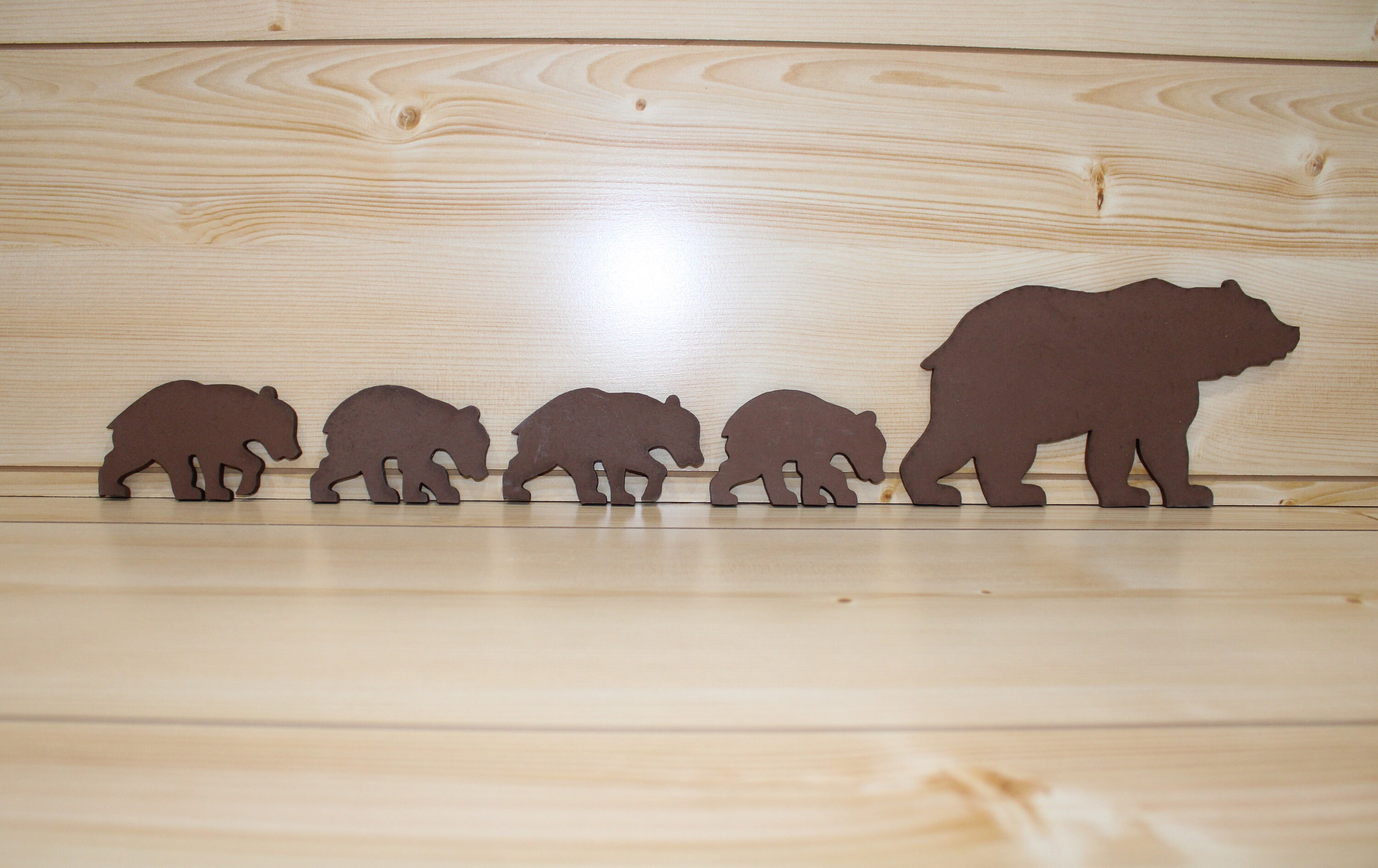 Brown Bear Familia de 5 Osos marrones de madera Osos de | Etsy