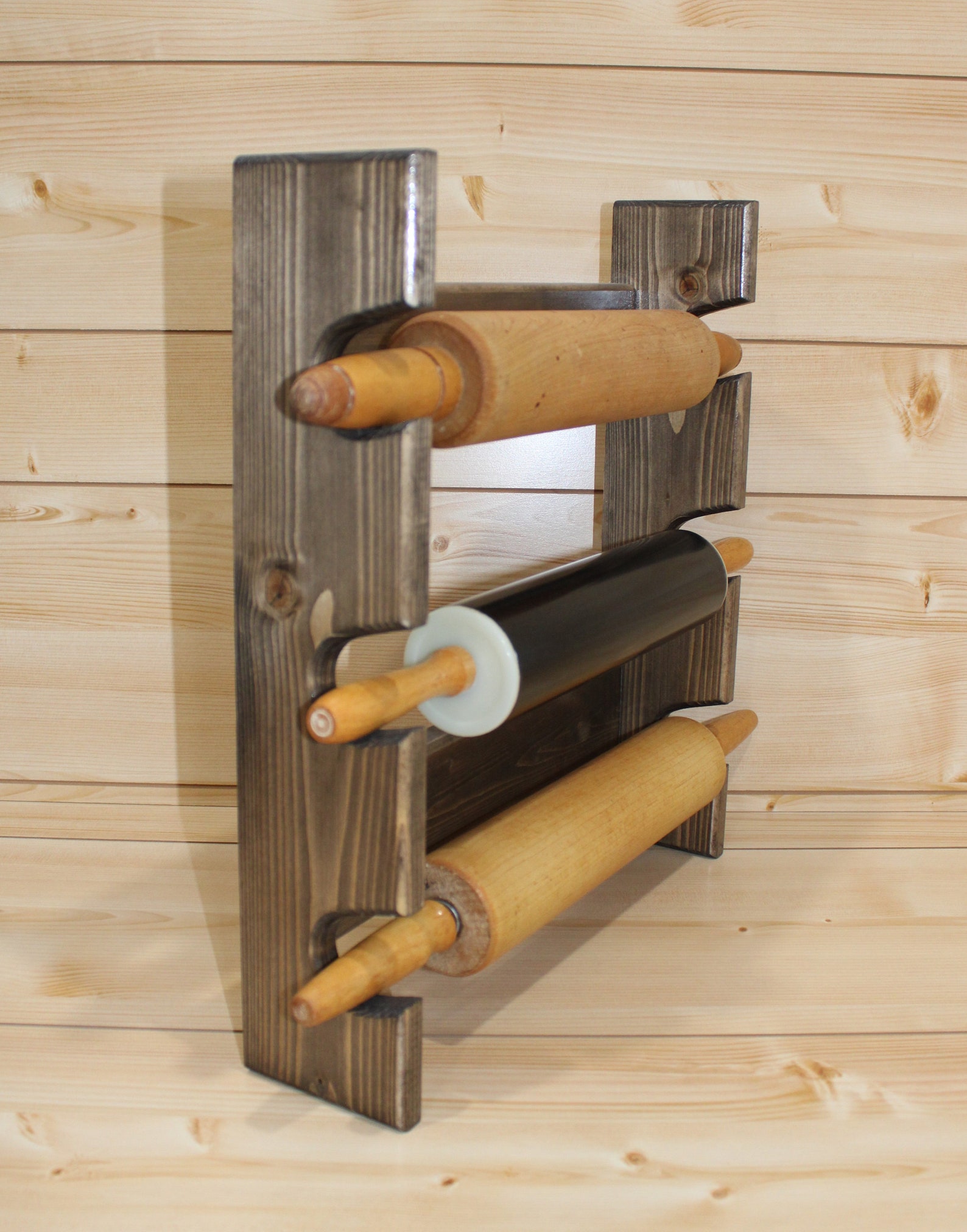 Rolling Pin Rack With Three Slots - Multiple Rolling Pin Rack - Rolling ...