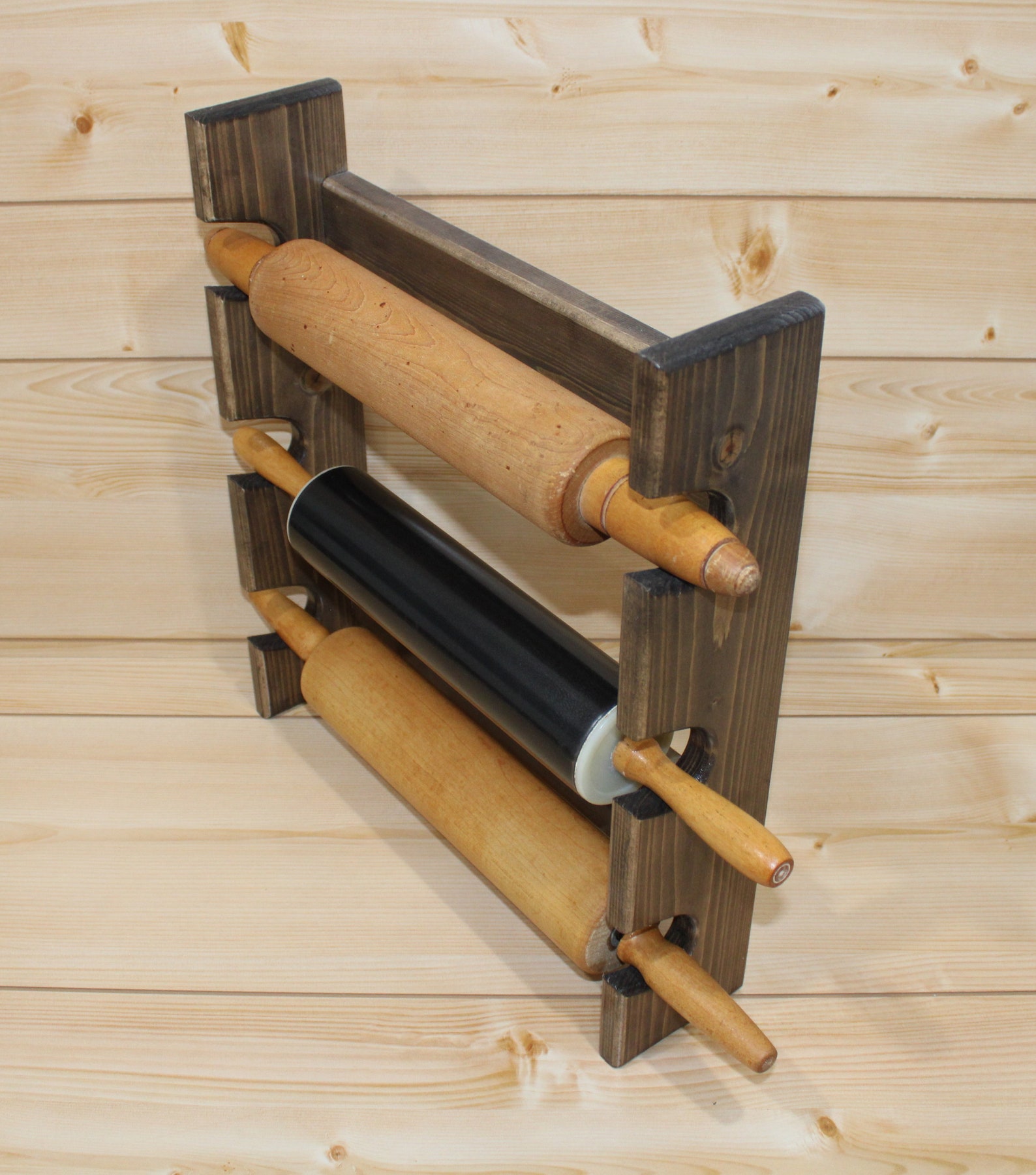 Rolling Pin Rack With Three Slots - Multiple Rolling Pin Rack - Rolling ...