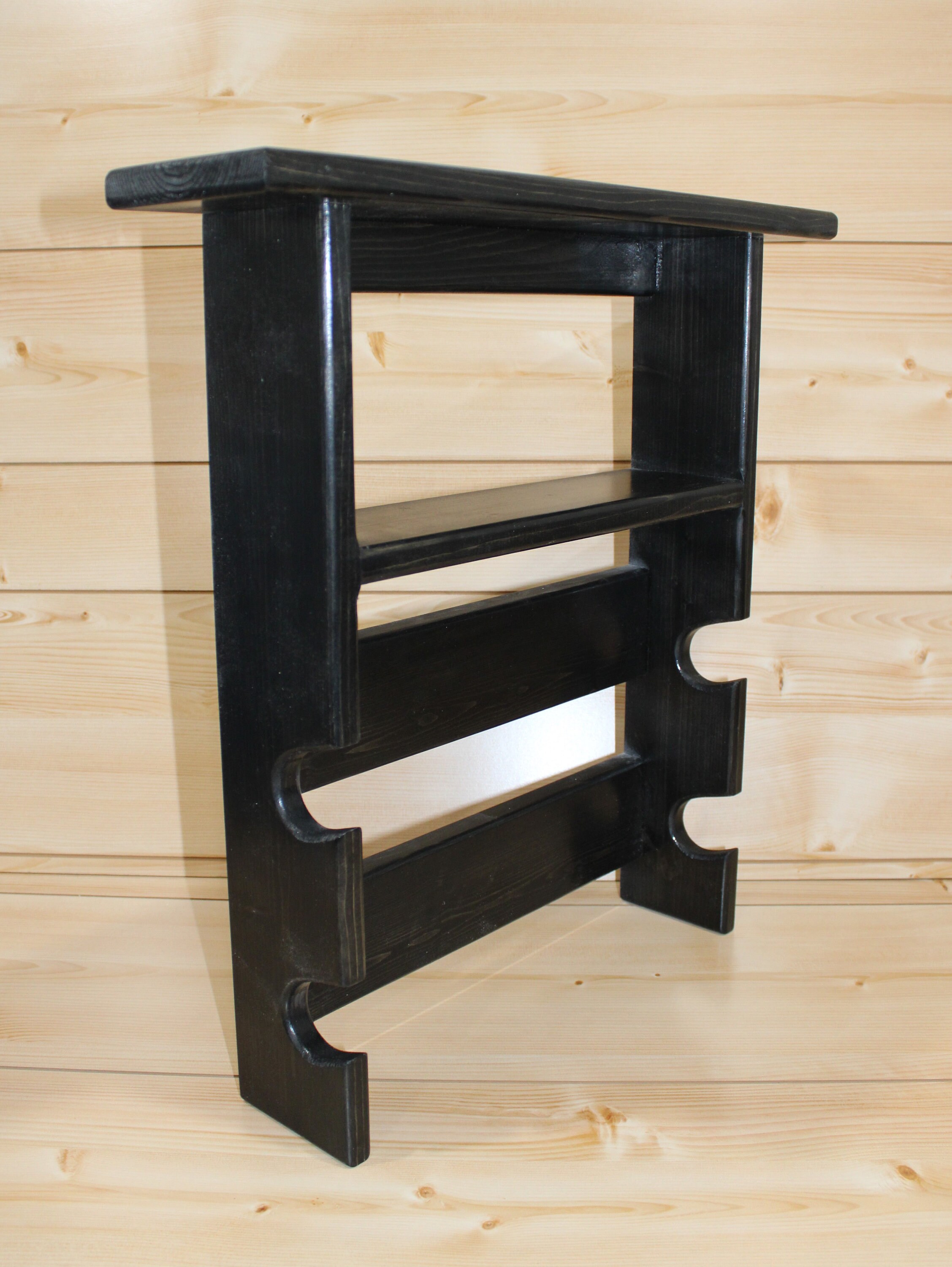 Black Rolling Pin Rack With Double Shelves Multiple Rolling - Etsy