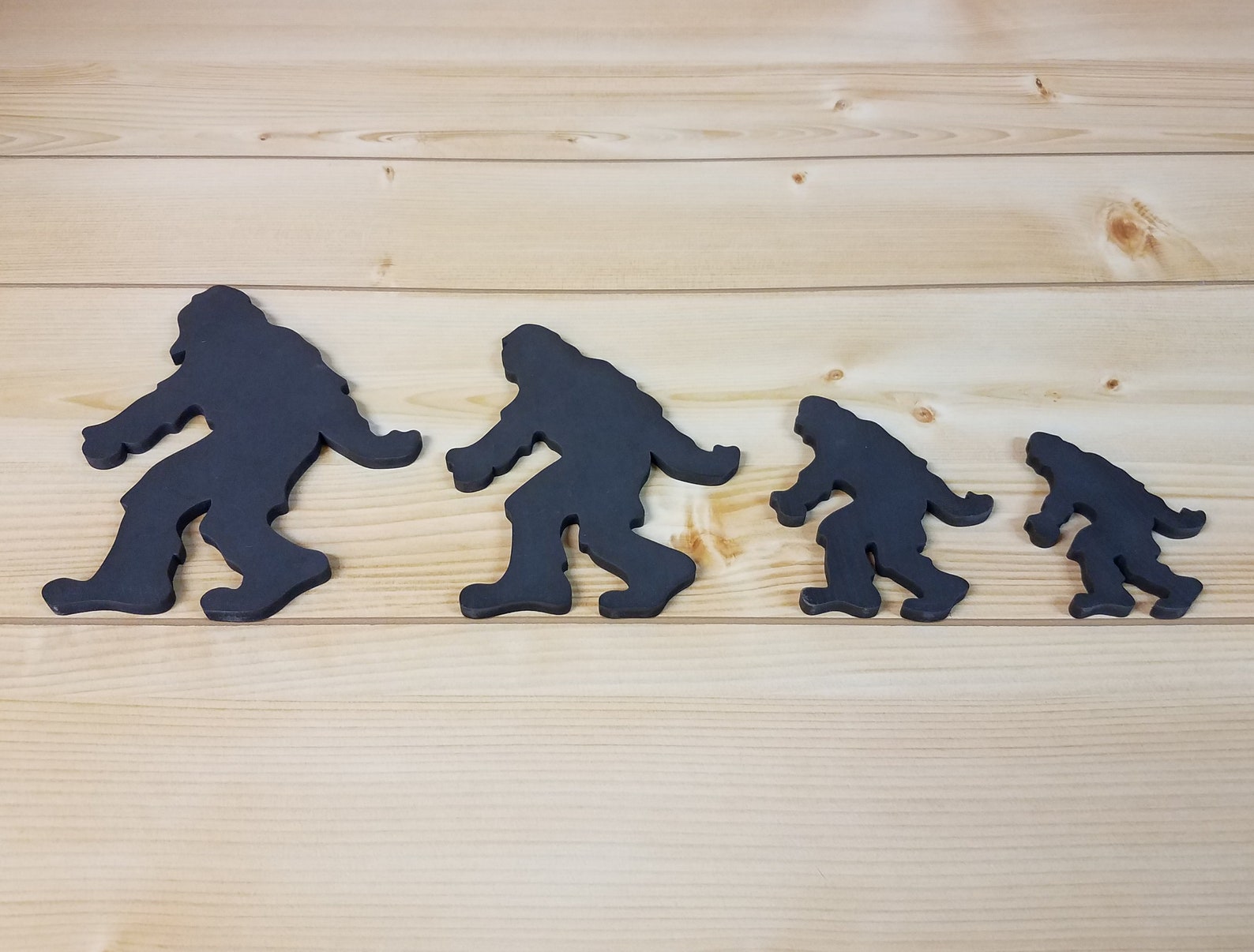 Bigfoot Family of 4 Sasquatch Family of 4 Bigfoot Wall Art | Etsy