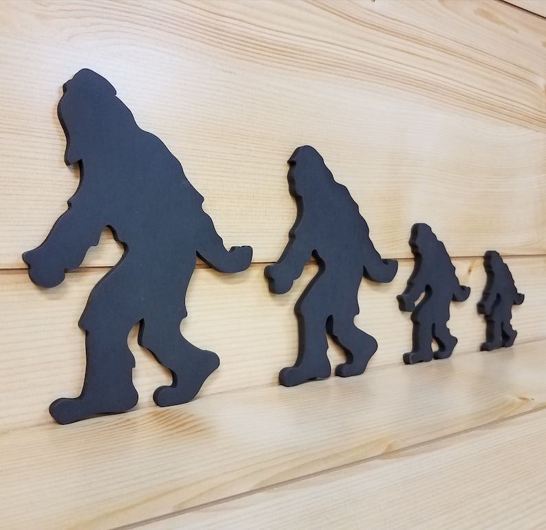 Bigfoot Family of 4 Sasquatch Family of 4 Bigfoot Wall Art | Etsy