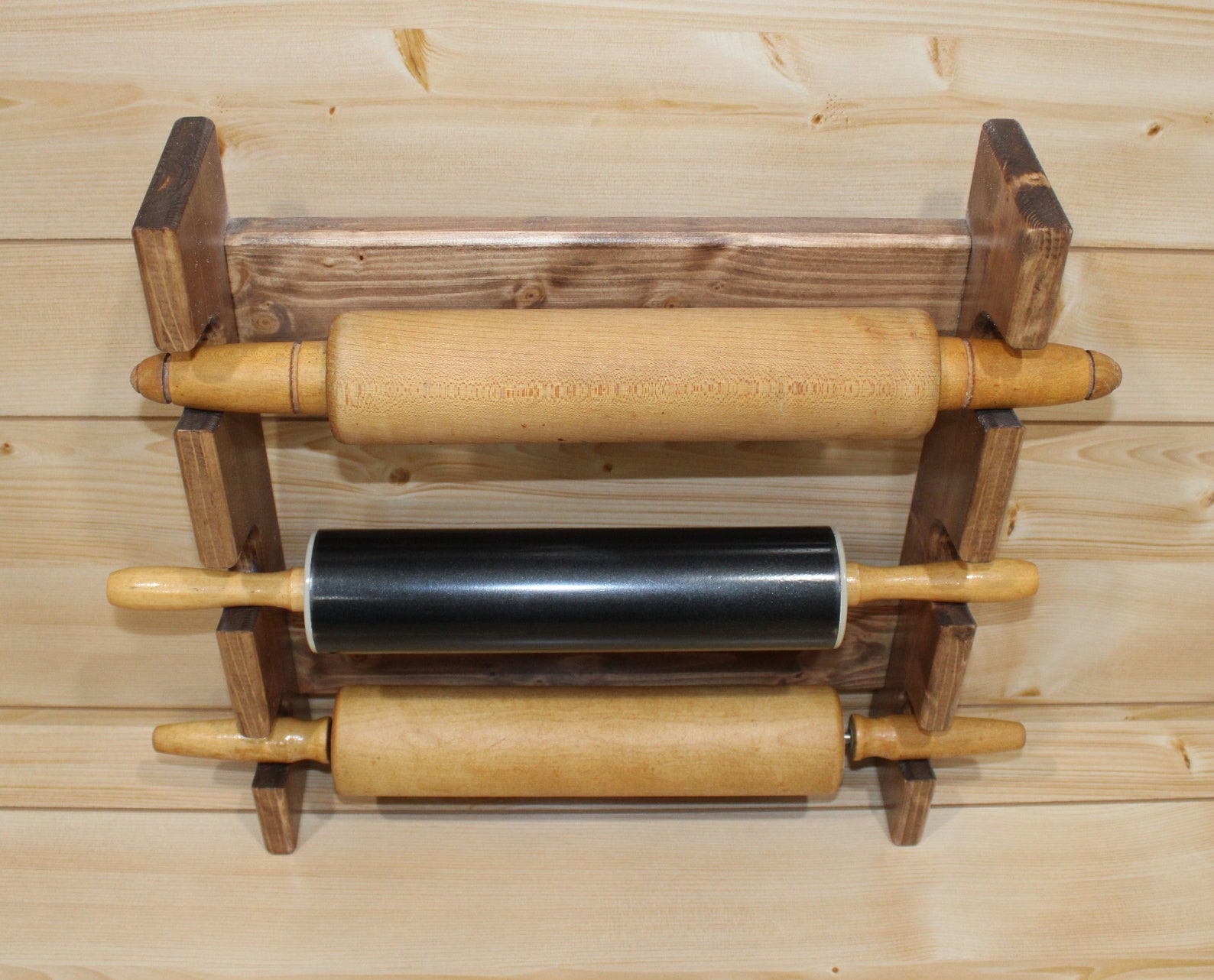 Rolling Pin Rack With Three Slots Multiple Rolling Pin Rack - Etsy