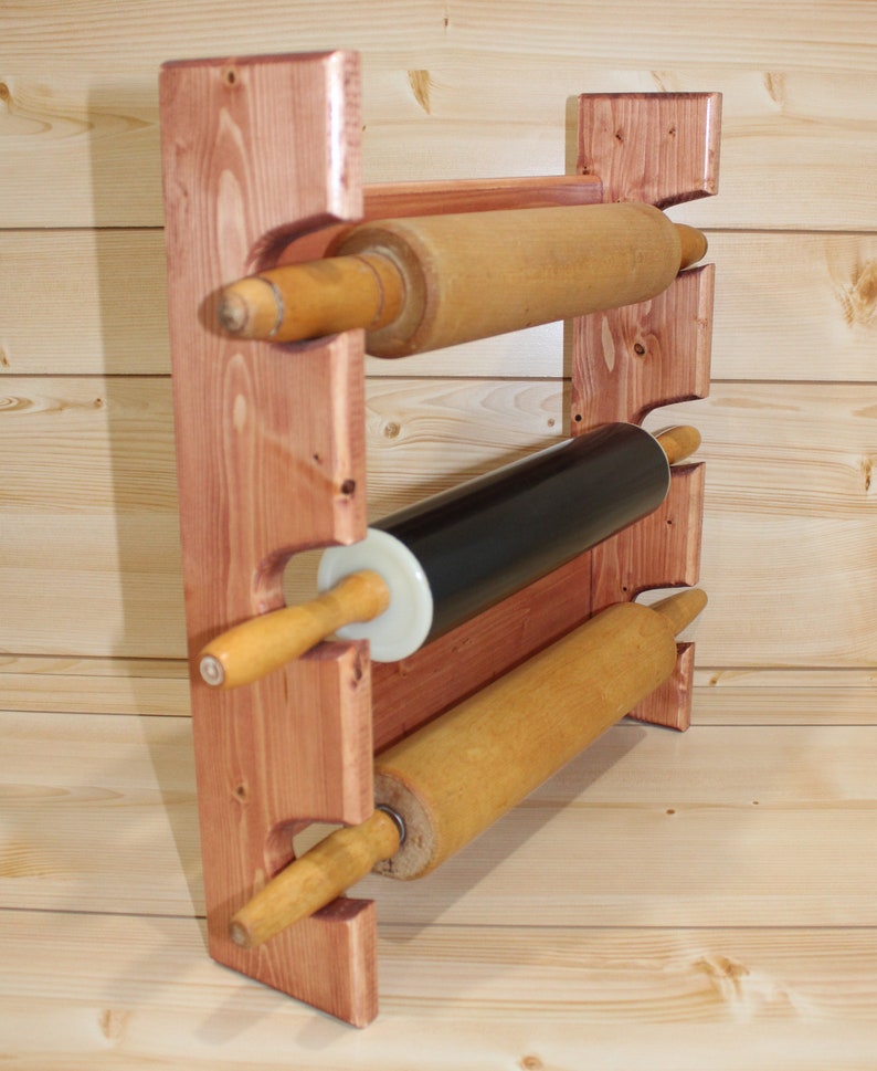 Rolling Pin Rack With Three Slots Multiple Rolling Pin Rack - Etsy