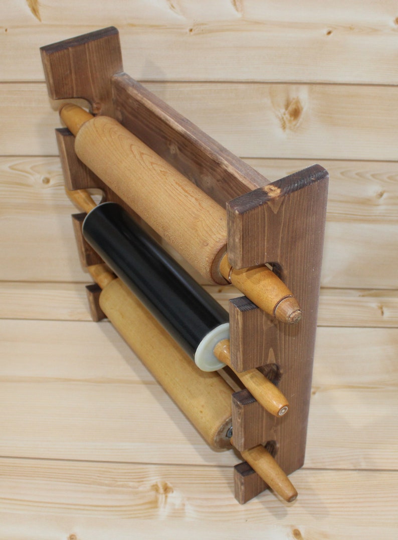 Rolling Pin Rack With Three Slots Multiple Rolling Pin Rack - Etsy