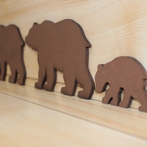 Brown Bear Family of 3 - Wood Bear Family - Wood Brown Bears - Wood ...