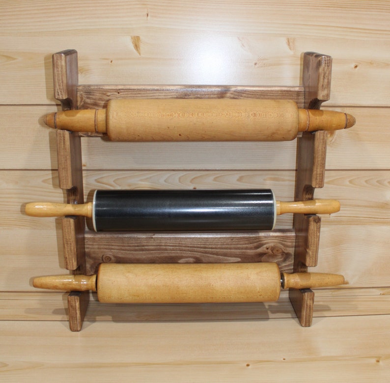 Rolling Pin Rack With Three Slots Multiple Rolling Pin Rack - Etsy