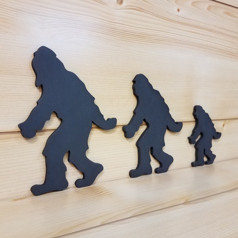 Bigfoot Family of 3 Sasquatch Family of 3 Bigfoot Wall Art - Etsy